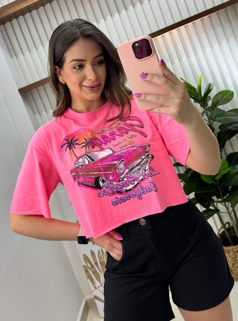 Tshirt Cropped Keli Rosa Garage - Verycoll