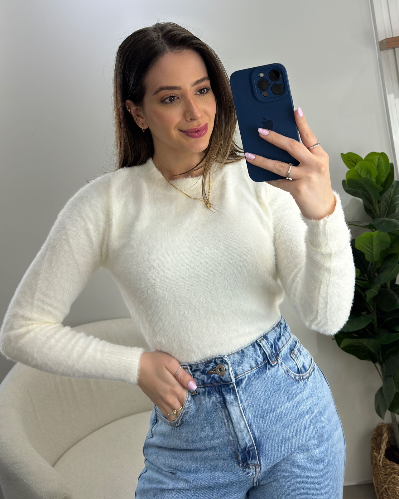 BLUSA DE PELINHO TUANE OFF - Verycoll