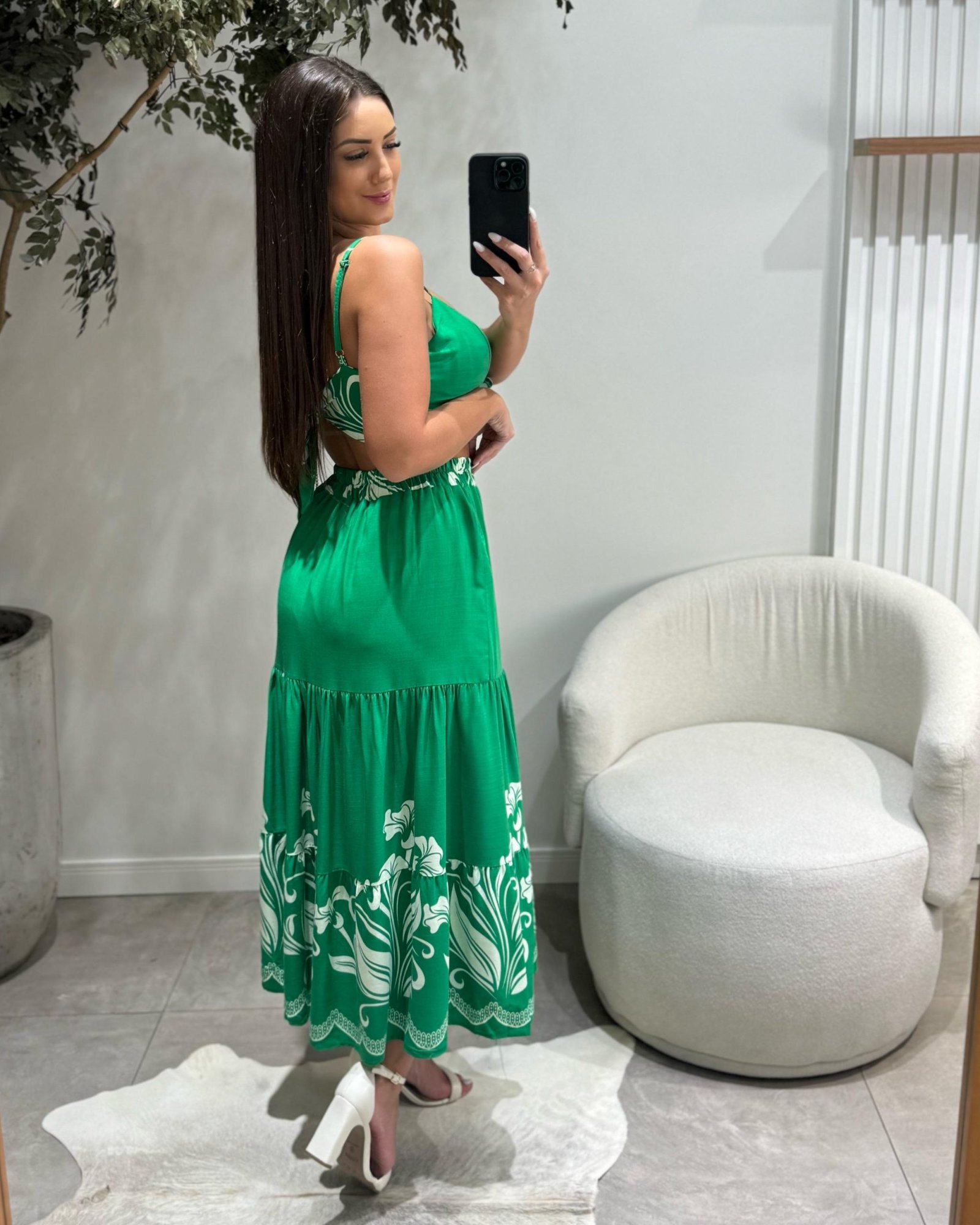 Conjunto Viscolinho Luane Saia Verde - Verycoll