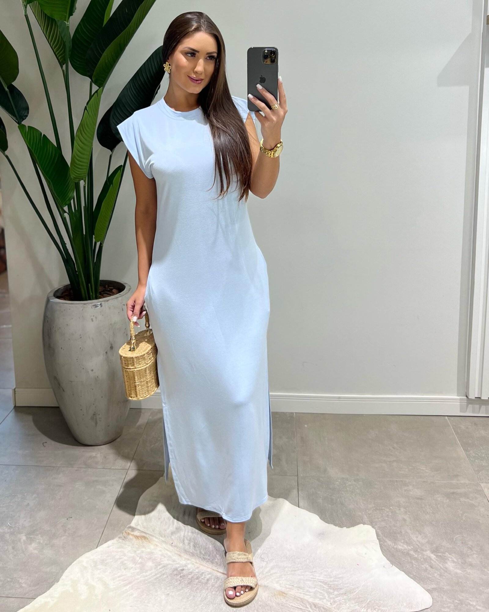 Vestido Camisetão Virginia Azul - Verycoll